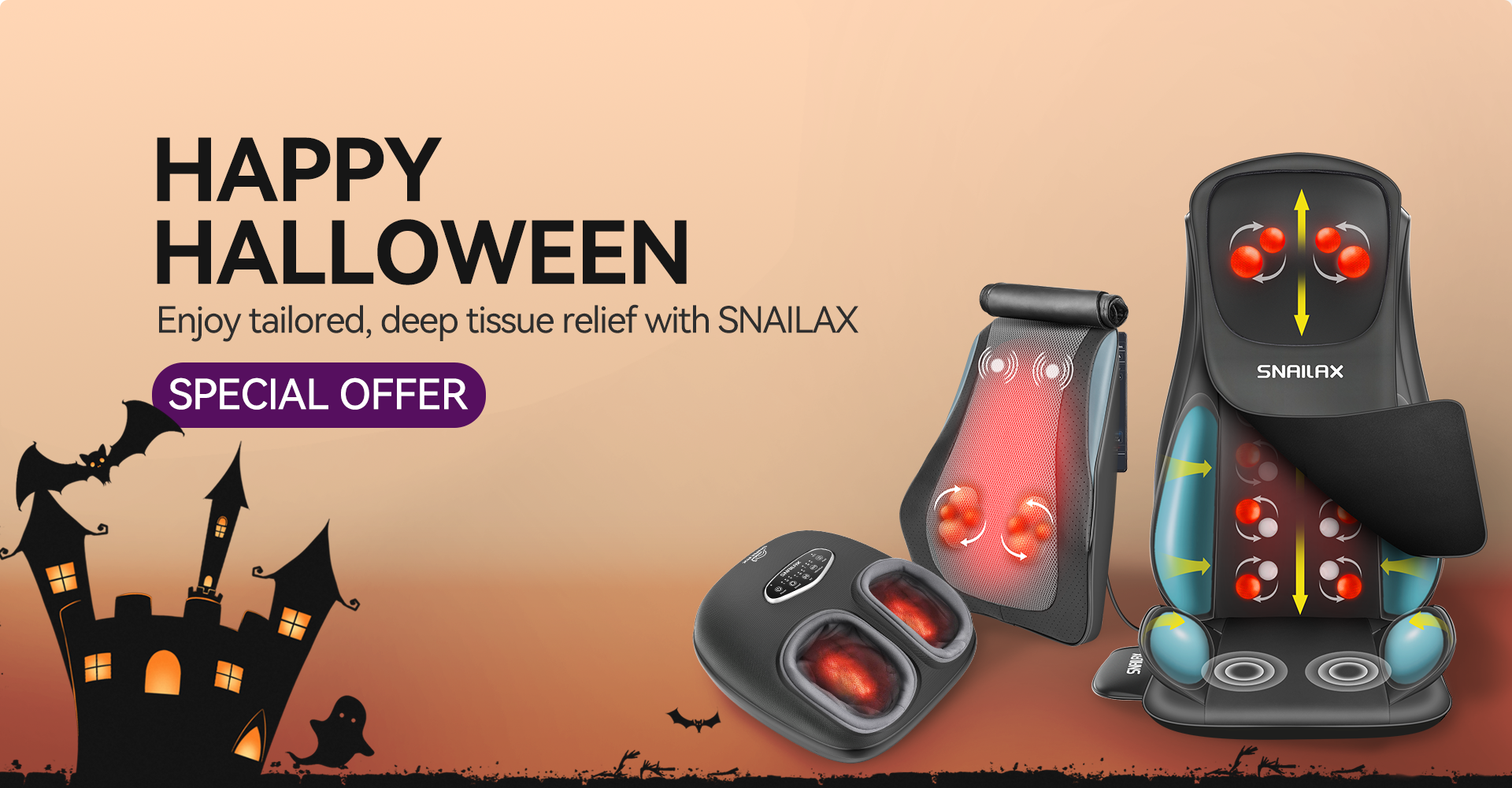 🎃 Snailax Halloween Sale 2025 | Scary Good Deals on Massage Devices!