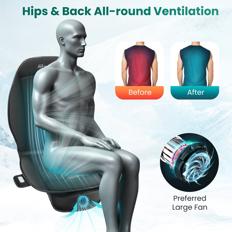 Cooling Car Seat Cover with Fan - Ventilated Mesh for Summer Comfort