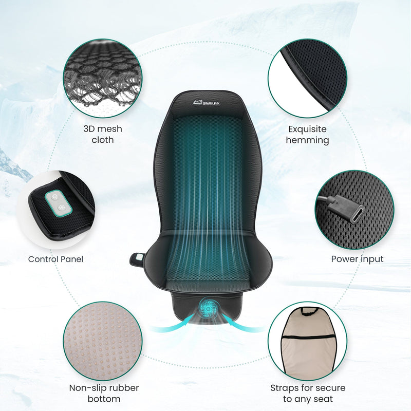 Cooling Car Seat Cover with Fan - Ventilated Mesh for Summer Comfort