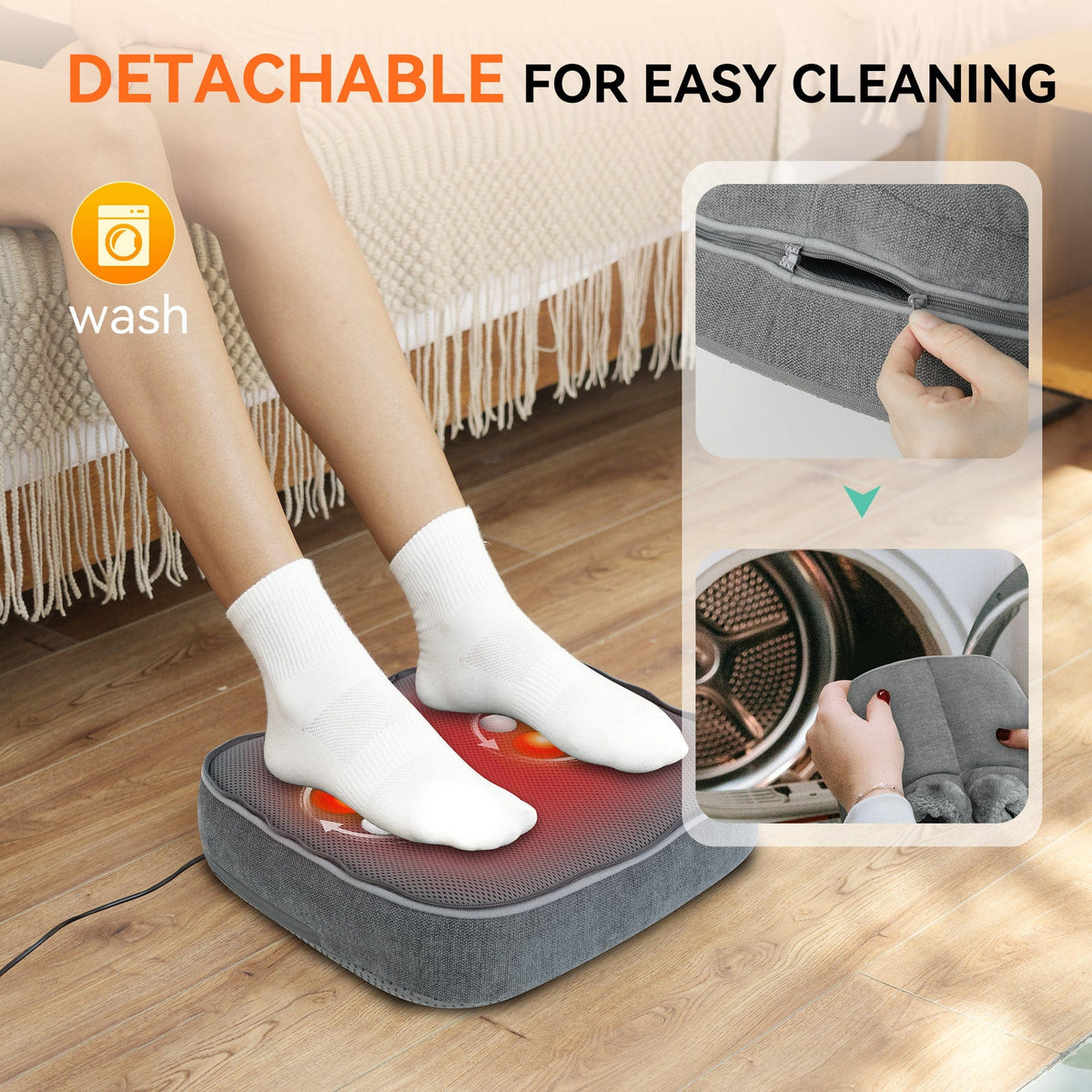 Shiatsu Foot Massager with Heat - Kneading & Back Massage Function