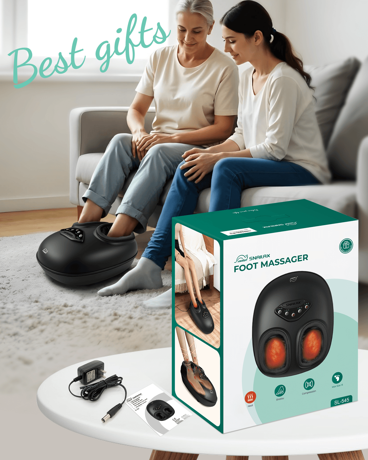 Shiatsu Foot Massage Machine with Heat & Adjustable Intensity